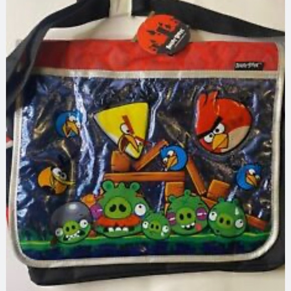 angry birds | Accessories | Angry Birds Boys Blackred Messenger Bag Nwt ...